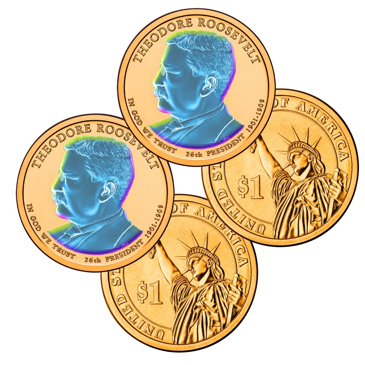 24k Gold Hologram P & D Presidential Dollar Sets
