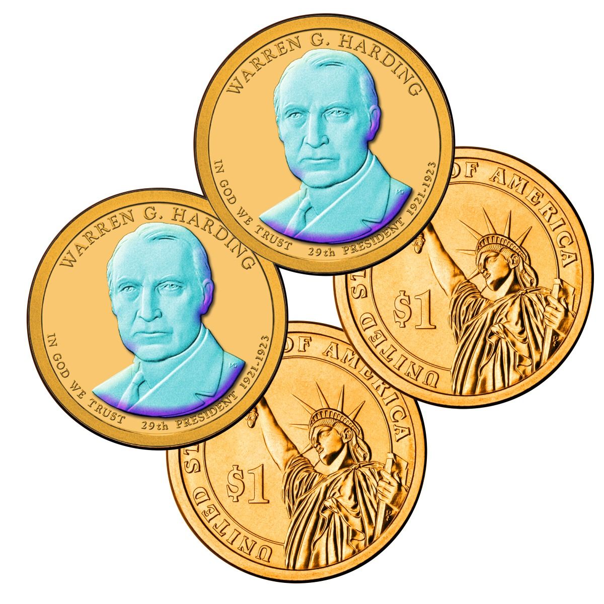 24k Gold Hologram P & D Presidential Dollar Sets