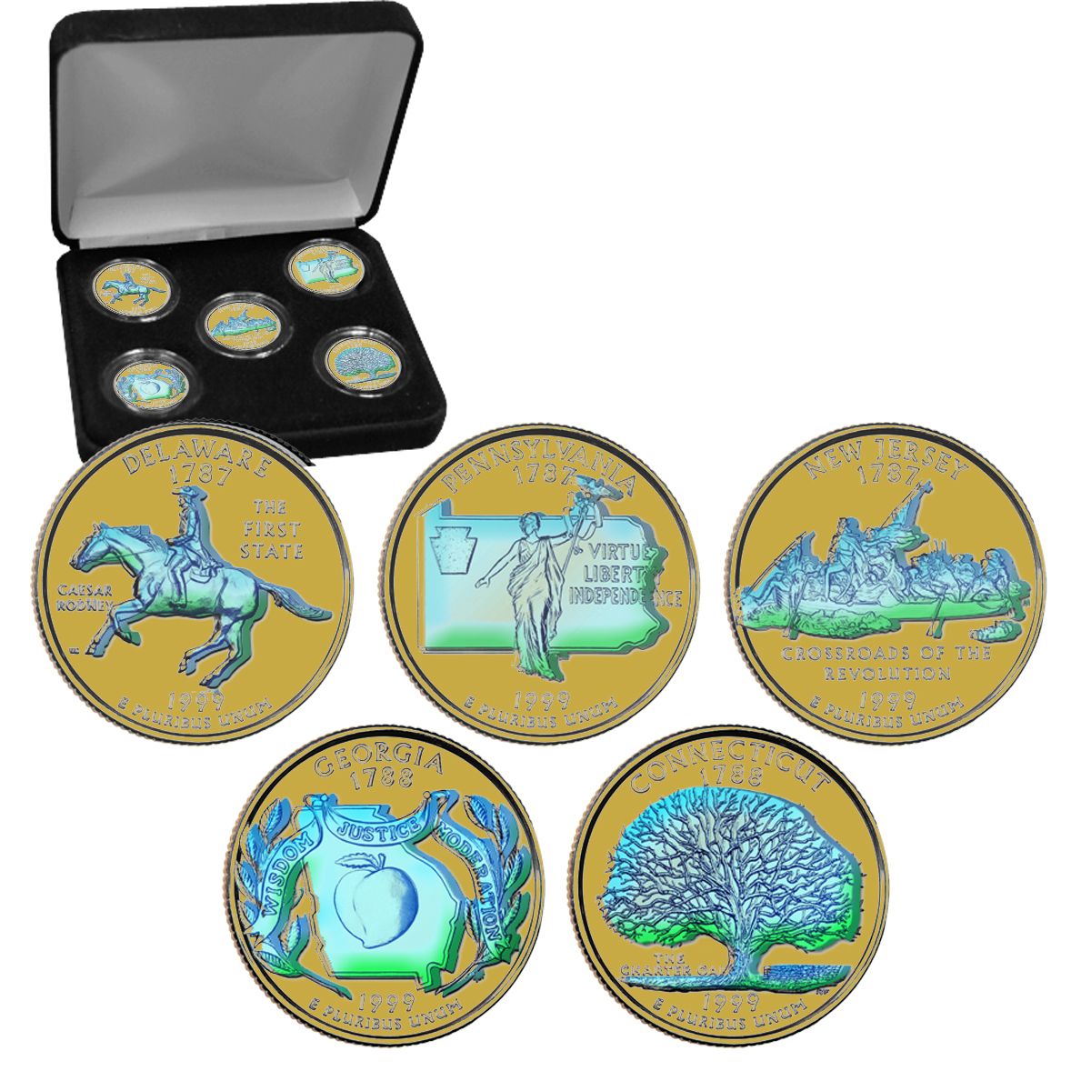 State Quarters Sets - 24 Karat Gold Hologram - The Patriotic Mint