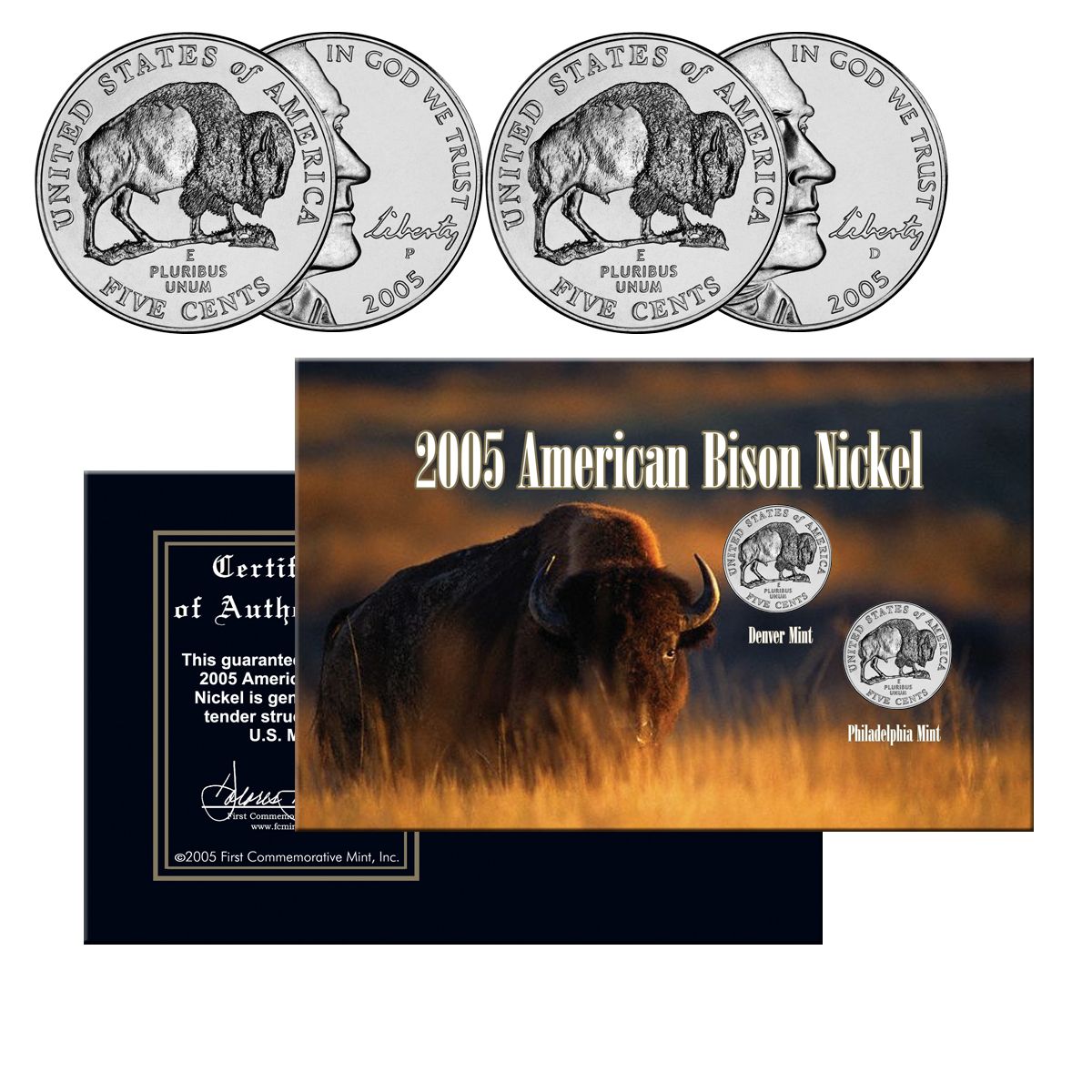 2005 American Bison Nickels P&D - The Patriotic Mint