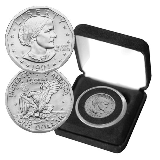 1981 Susan B Anthony Dollar with Sacagawea Dollar - The Patriotic Mint