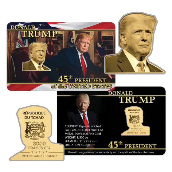 President Donald Trump Gold Coin - 1/500 Ounce (Chad) President Donald Trump Gold Coin - 1/500 Ounce (Chad)